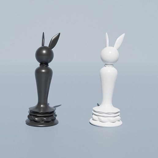 3D file Rabbit Chess Pawn 🐇 ・3D printer design to download・Cults