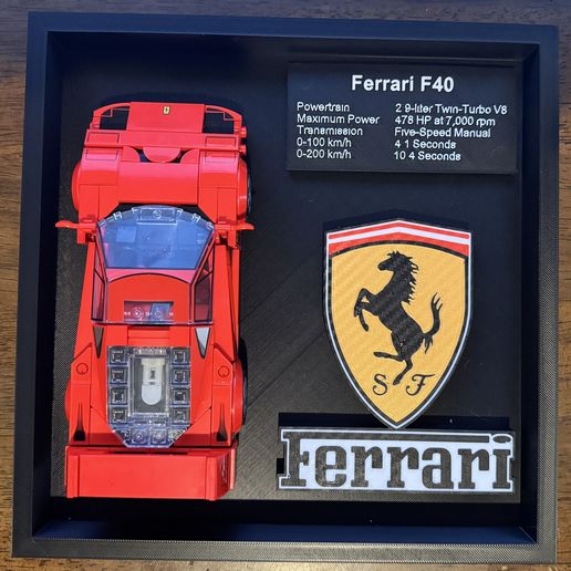 🧱 Speed Champions Ferrari F40 Supercar Set 76934 Wall Mount・ 3MF File ...