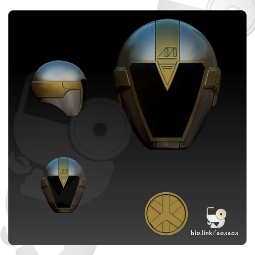 OBJ file Power Rangers Titanium cosplay helmet prop STL/OBJ 🪖 ・3D print ...