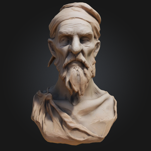 👴 Antique statue old man・ STL File for 3D printing・Cults
