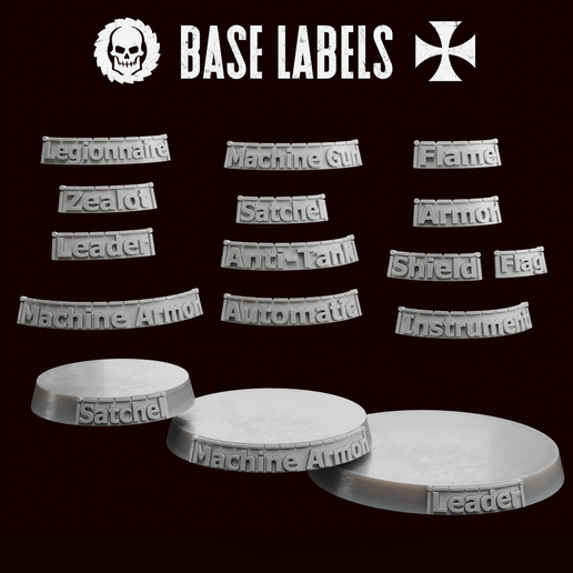 🎲 Trench Base Labels・ 3D File for 3D printing・Cults