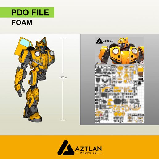 🪖 Bumblebee Armor - Pepakura・ 3D File for Papercraft & Origami・Cults