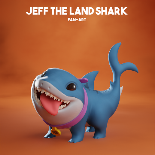 STL file JEFF THE LAND SHARK | FANART 🦈 ・3D print model to download・Cults
