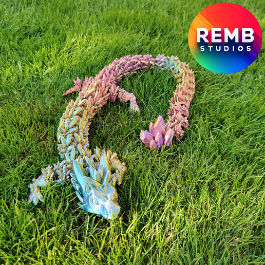 🔮 Articulated Crystal Dragon | Flexi Crystal Dragon・ STL File for 3D ...