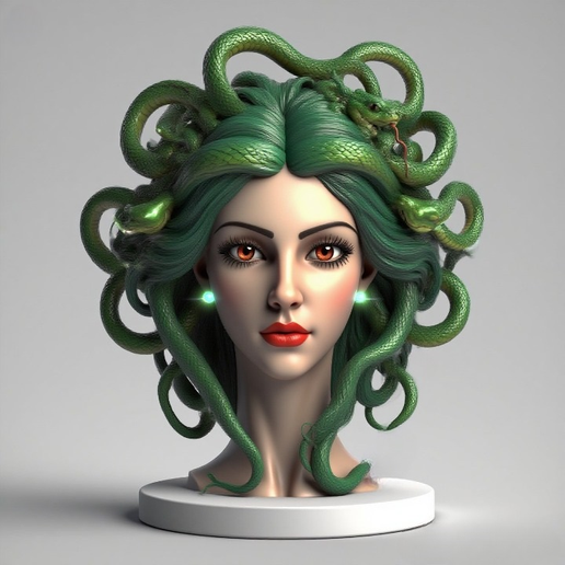 🪄 2200 Medusa Gorgon Head 3D Model, magic, dragon, serpent, mask, gnome ...
