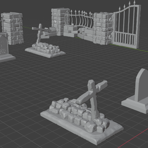 🎲 Graveyard set・ STL File for 3D printing・Cults