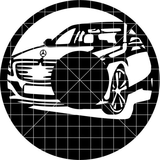 🚗 Mercedes Benz for laser cutting on vinyl record DXF file・ DXF File ...
