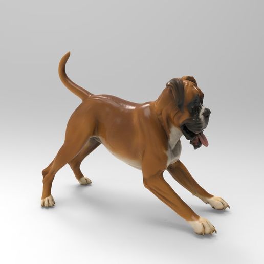 🐕 Playful Boxer Dog Figure 1/32 Scale - Slot Car Scenery Animal・ OBJ ...