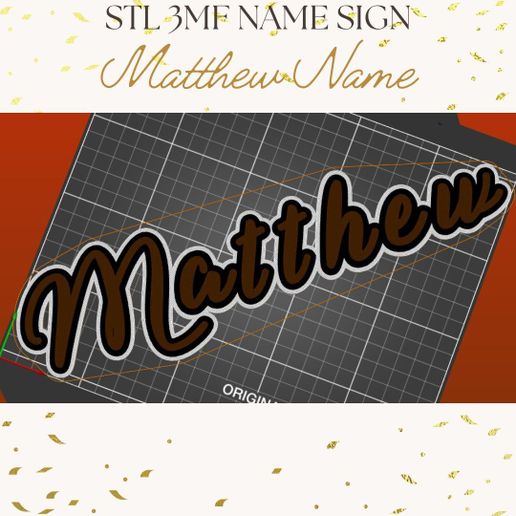 🎂 Matthew Name sign / Birthday topper / Bedroom name sign・ STL File for ...
