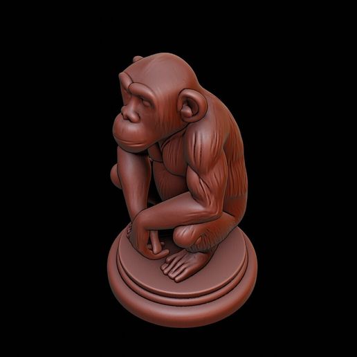 3D file Chimpanzee Animal Figure Printable 👤 ・3D printer design to ...