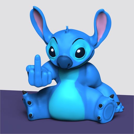 🖕 stich Middle Finger・Archivo STL para Impresión 3D・Cults