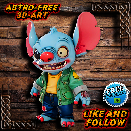 🧟 Zombie Stitch (FREE)・Free STL File for 3D printing・Cults