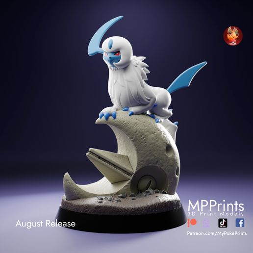 🎃 Absol on Lunatone Statue - presupported and multimaterial・ 3D File ...