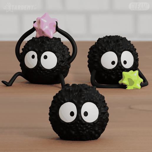 👹 Susuwatari Soot Sprites Chibi 4 models Easy Print・ 3D File for 3D ...
