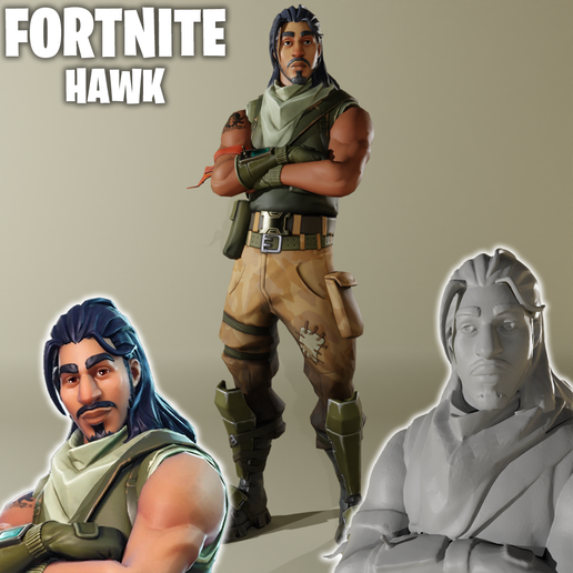 STL file Hawk Default Skin SKIN FORTNITE FIGURE 🦅 ・3D print object to ...