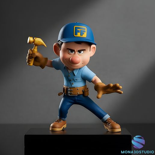 🎮 Fix-It Felix Jr. Split Figure (Character + Base) 3D Print Model・ STL ...