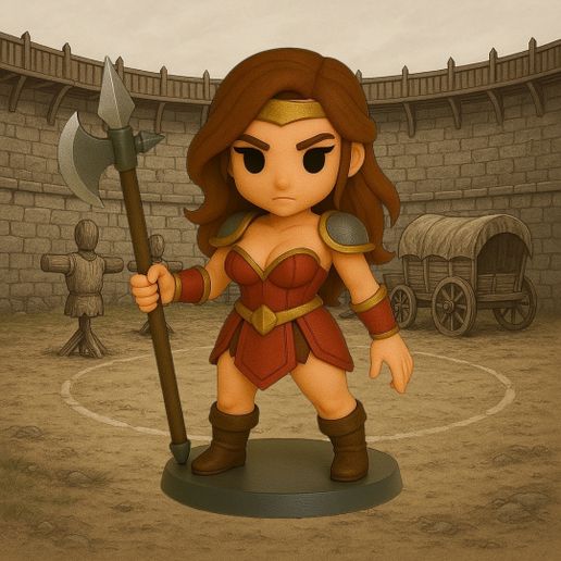 ♀️ Female Halberd Warrior RPG・ STL File for 3D printing・Cults