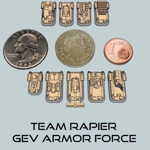 🎲 Team Rapier 3mm GEV Armor Force・ 3D File for ・Cults