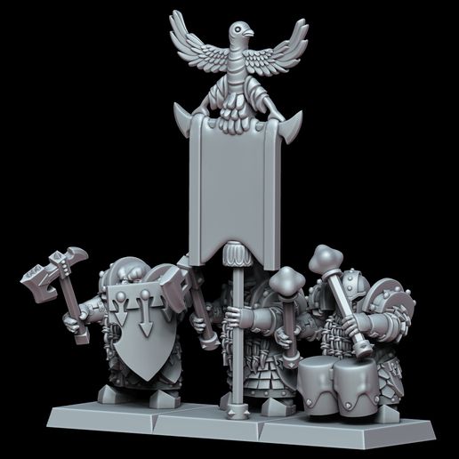 ⚔ Chaos Dwarf Command Group・ STL File for ・Cults