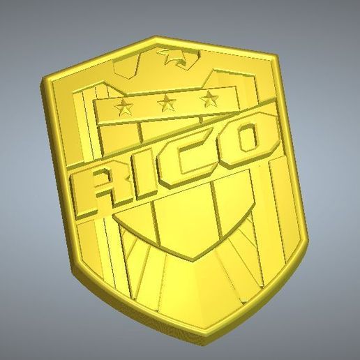 🧑‍⚖️ Judge Dredd Rico Badge・ STL File for 3D printing・Cults