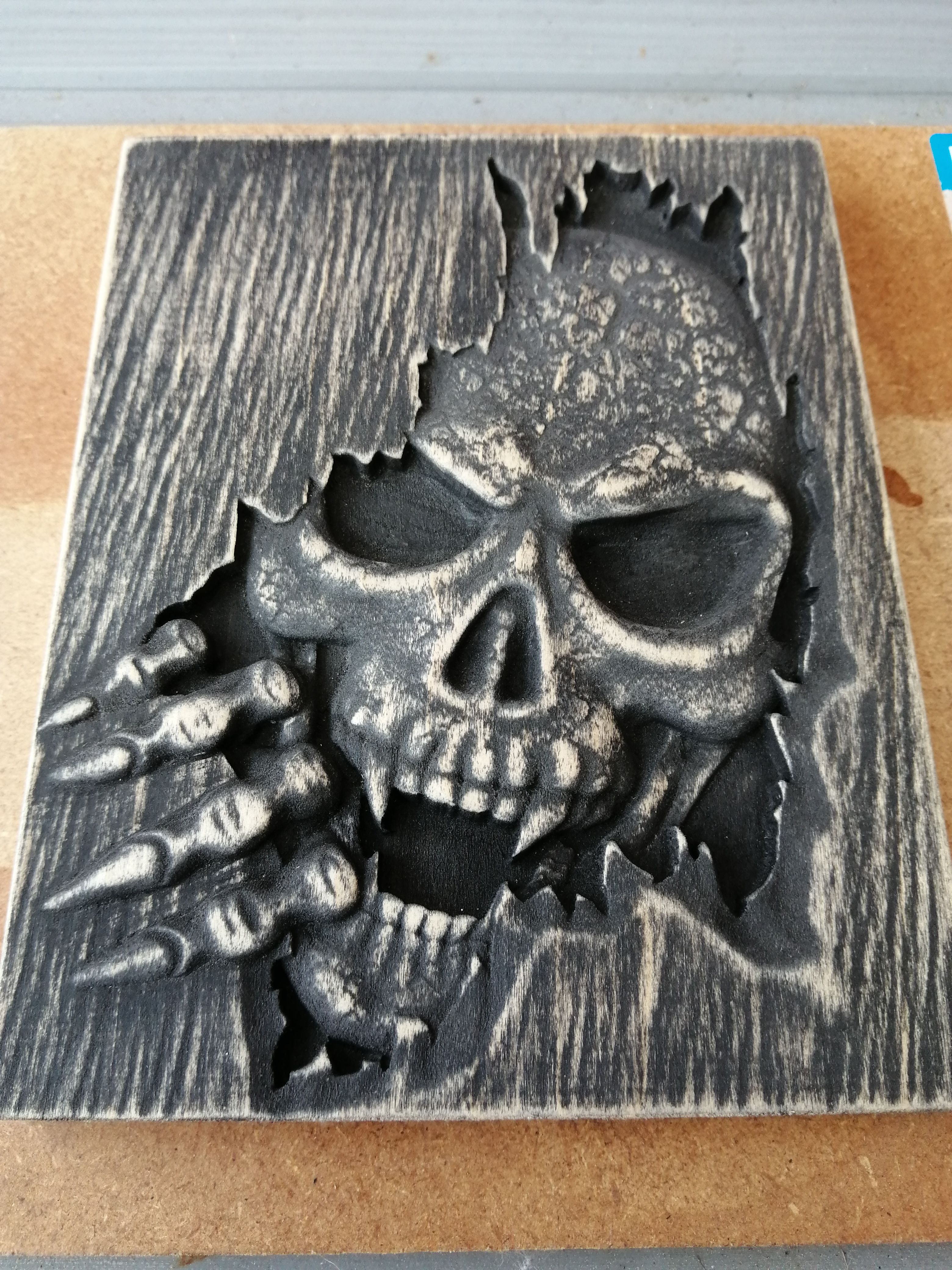 3d Printing Skull Monster Bas Relief Stl File For Cnc Or 3d Printing