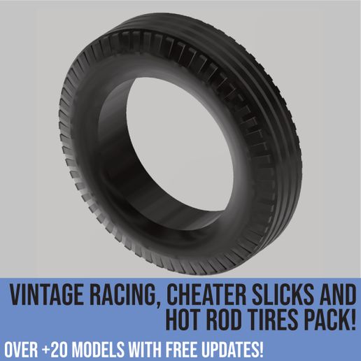 🥵 Pack of vintage racing, cheater slicks and hot rod tires for scale ...