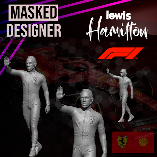 Archivo STL LEWIS HAMILTON F1 🌆 ・Diseño de impresión en 3D para ...