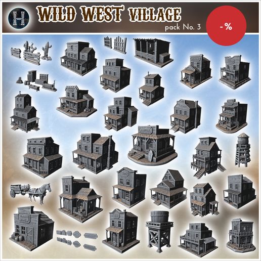 🤠 Wild West town pack No. 3 - Cowboy USA America ACW American Civil War ...