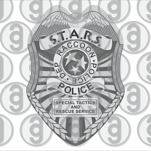 📛 Residual Evil S.T.A.R.S. Badge - RPD Special Tactics Unit・ STL File ...