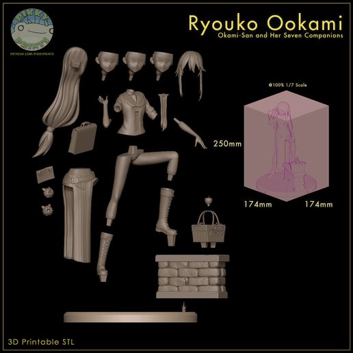 💬 Ryouko Ookami - Okami-san and Her Seven Companions・ 3D File for 3D ...