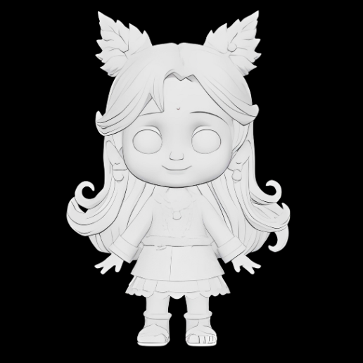 👧 Chibi Forest Spirit Girl Figurine・ STL File for 3D printing・Cults