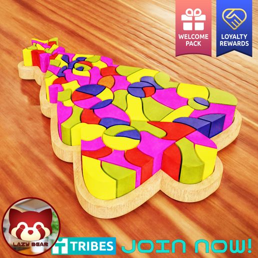 3D file Christmas Tree Puzzle 🎄 ・3D print design to download・Cults