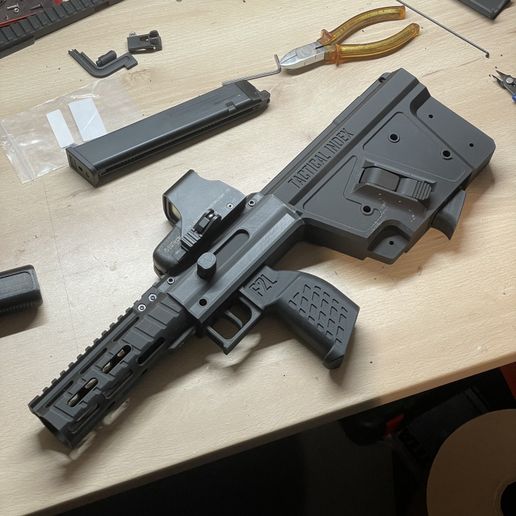 🔫 PTDR-9 SMG Kit for airsoft AAP01 (Bullpup SMG)・ STL File for 3D ...