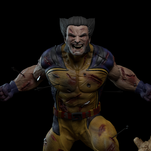 🗿 Wolverine Rage – 3D Printable Sculpture・ STL File for 3D printing・Cults