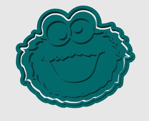 🍪 cookie monster cookie cutter・Free STL File for 3D printing・Cults