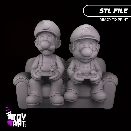 🎮 Mario & Luigi Gaming Diorama - STL Figure Set・ STL File for 3D ...