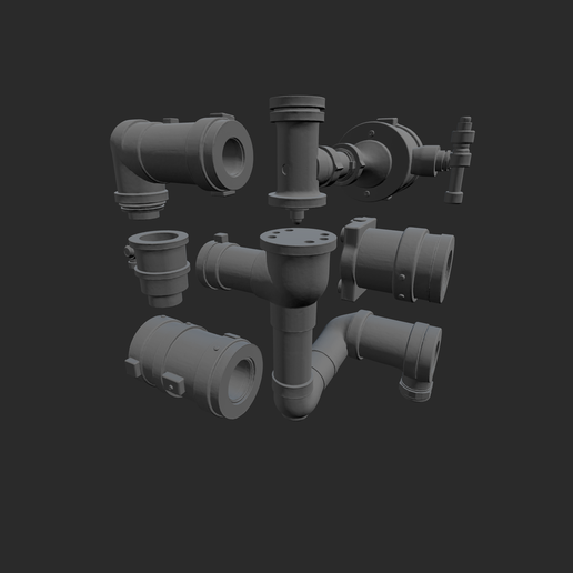 🦸 Industrial Pipe Fittings Set – Modular Terrain STL・ STL File for 3D ...