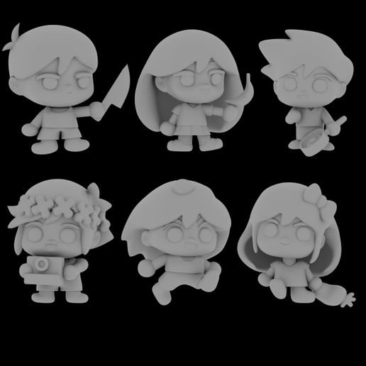 🗝️ (Full Set) Omori Chibi Figures・ STL File for 3D printing・Cults