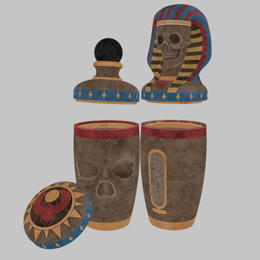 👾 Egyptian Necromancer Kit – Highly Detailed 3D Printable Canopic Jars ...