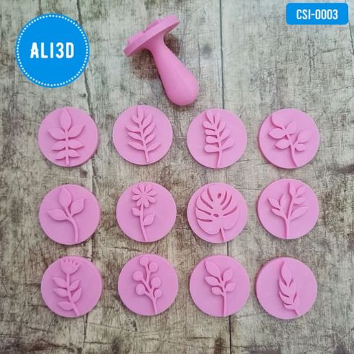 💐 The leaf Stamp Set x 12 - Leaf Stamps set x 12・ STL File for 3D ...