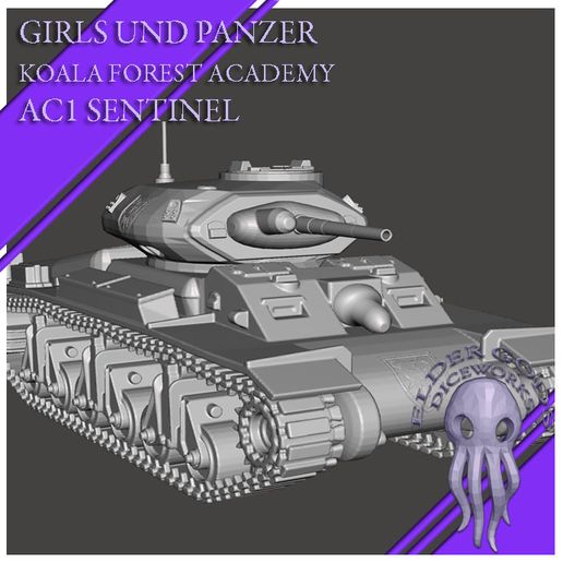 🐨 Girls Und Panzer Koala Forest AC-1 Sentinel・ STL File for 3D printing ...