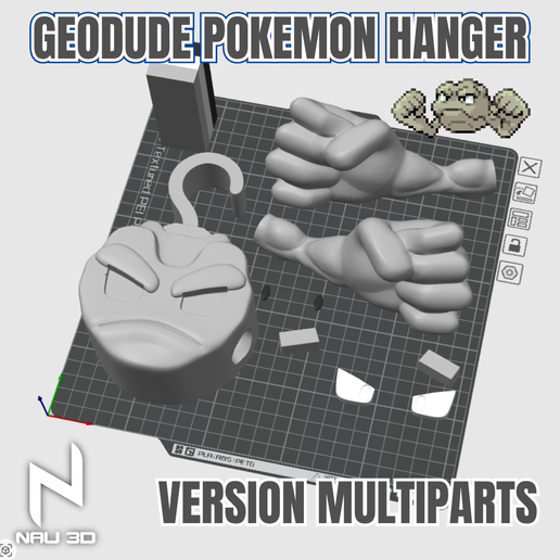 🐉 Percha Pokemon Geodude /Geodude Pokemon Hanger – Multiparts・Archivo ...