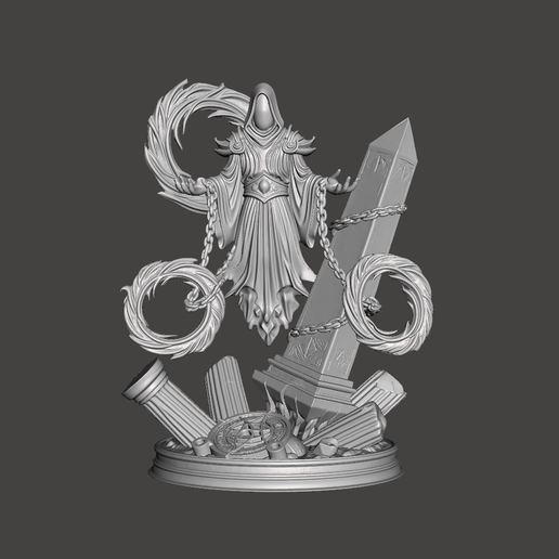 🎲 Eclipsed Obelisk Herald - Dark Fantasy Spectral Warden Statue STL für ...