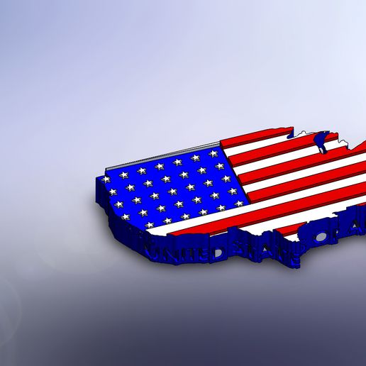 🇺🇸 USA 3D MAP・Free STL File for ・Cults