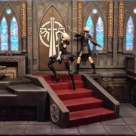 🏗️ Gothic Sci-Fi Diorama for Action Figures・ STL File for 3D printing・Cults