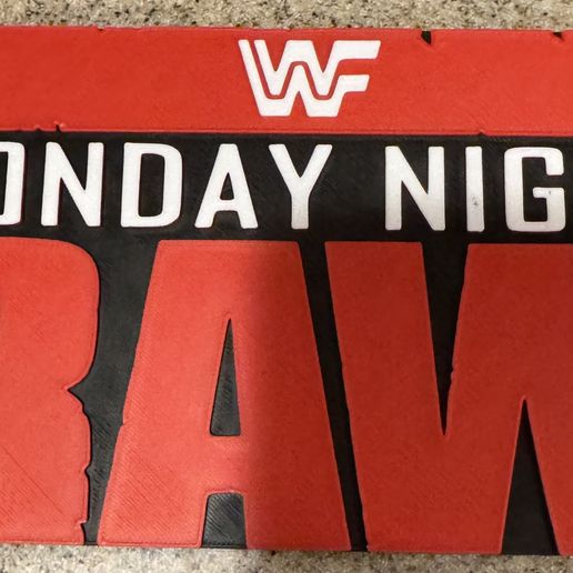 3D printable WWF MONDAY NIGHT RAW (First Logo) Logo Display by ...
