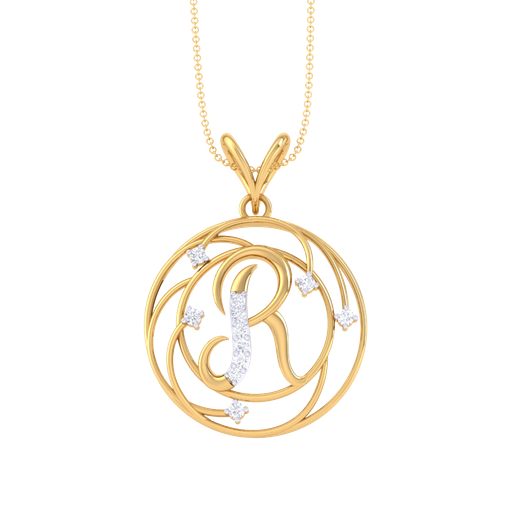 💎 3D Printable Cad jewelry design of Lady diamond Pendant Letter model ...