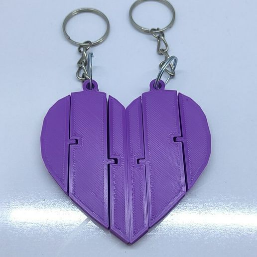 STL file Half Heart keychain 💜 ・3D print object to download・Cults