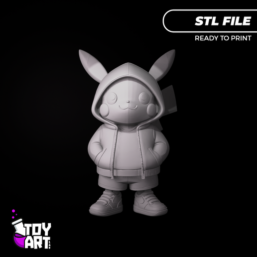 🎨 Pikachu Hood Gang STL - Streetwear Fan Art Figure・ STL File for 3D ...