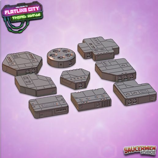 3D file Flatline City: Third Wave - Half Height Risers 🏙️ ・3D printing ...